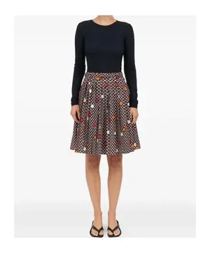 MAISON MARGIELA Floral Pleated Midi Skirt