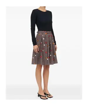 MAISON MARGIELA Floral Pleated Midi Skirt