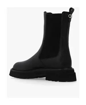 FERRAGAMO Double Gancini Leather Chelsea Boots