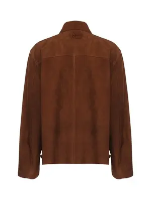 Miu Miu Waxed Suede Jacket - Brown
