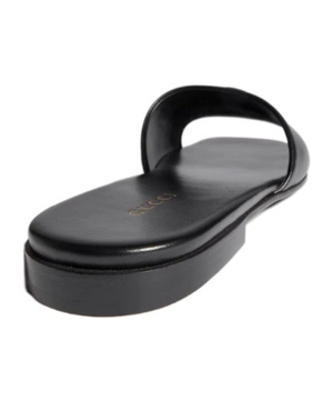 Gucci Logo Slide Flat Sandals - Black