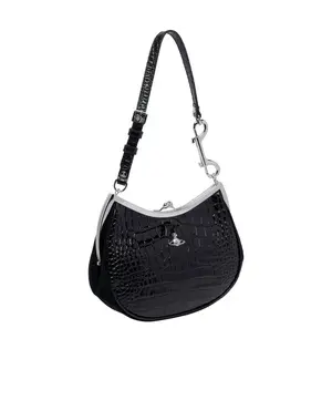 VIVIENNE WESTWOOD Orb Plaque Embossed Shoulder Bag - Black