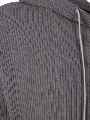 Rick Owens Ribbed Zip-up Hooded Sweater