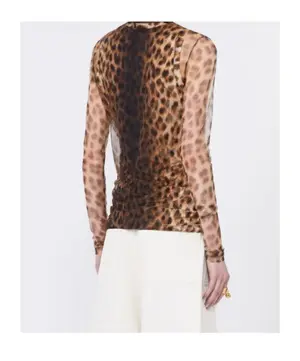 Sportmax Long-sleeved Animal Print Top