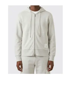 Thom Browne Logo Patch Zip-up Hoodie