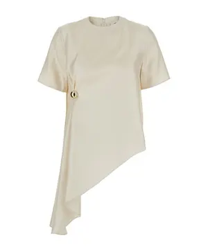Loulou De Saison Asymmetrical Silk Blouse