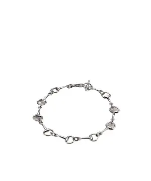 Gucci Horsebit Motif Necklace In Palladium-tone Brass - Palladium Tone
