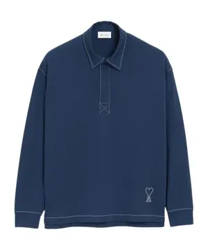 AMI Paris De Coeur Oversized Polo Shirt