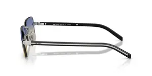 Prada Rectangle Rimless Frame Sunglasses - Silver