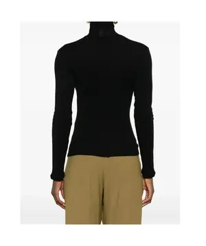 FORTE_FORTE Fine-knit Jumper With Roll Neck And Long Sleeves - Black