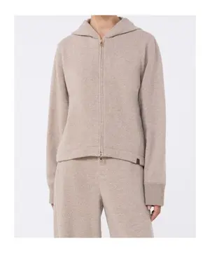 Max Mara Cashmere And Wool Blend Knit Zip-up Hoodie