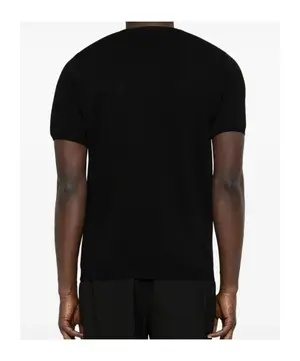 ROBERTO COLLINA Crew Neck Knitted T-shirt - Black