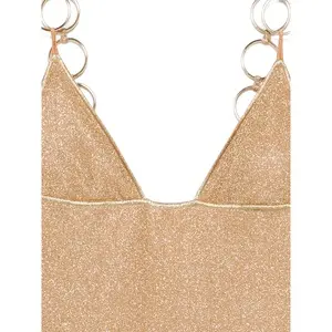 Oseree Lurex Ring Detail Swimsuit - Nude