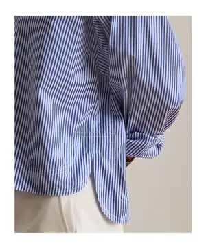 Ralph Lauren Striped V-neck Shirt With Button Cuffs