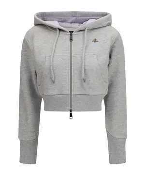 VIVIENNE WESTWOOD Leo Striped Drawstring Hoodie - Grey