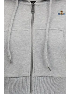 VIVIENNE WESTWOOD Leo Striped Drawstring Hoodie - Grey