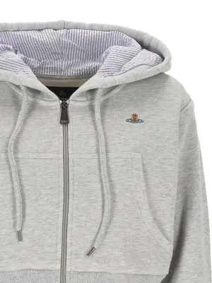 VIVIENNE WESTWOOD Leo Striped Drawstring Hoodie - Grey