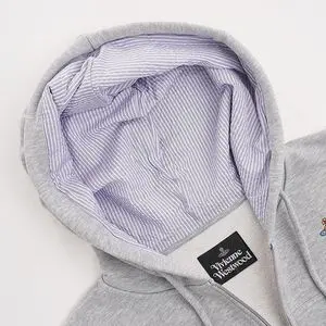 VIVIENNE WESTWOOD Leo Striped Drawstring Hoodie - Grey
