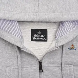 VIVIENNE WESTWOOD Leo Striped Drawstring Hoodie - Grey