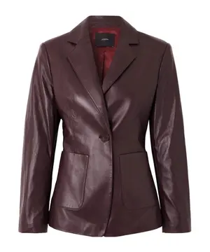 JOSEPH Glenview Leather Blazer - Black