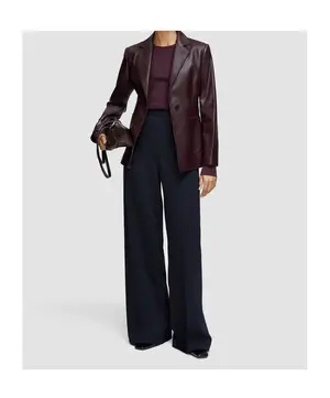 JOSEPH Glenview Leather Blazer - Black