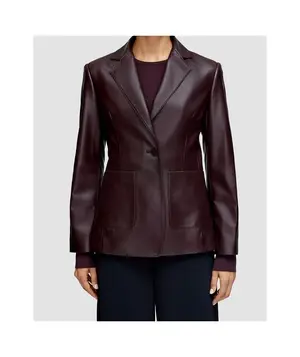 JOSEPH Glenview Leather Blazer - Black