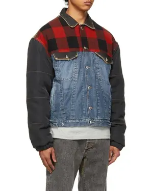 DIESEL® Plaid & Denim Jacket