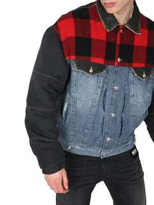 DIESEL® Plaid & Denim Jacket