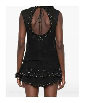 Isabel Marant Étoile Sleeveless Openwork Knit Top With Scalloped Trim