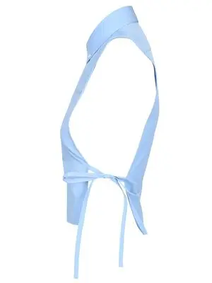 Miu Miu Sleeveless Shirt With Classic Collar And Tie Details - Light Blue