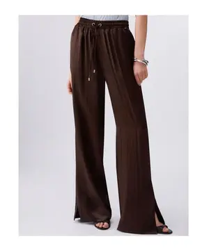 Liu Jo Pleated Effect Satin Wide-leg Trousers