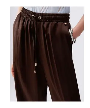 Liu Jo Pleated Effect Satin Wide-leg Trousers