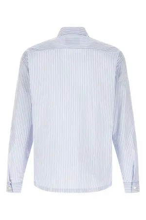 Prada Zip-up Striped Shirt - White