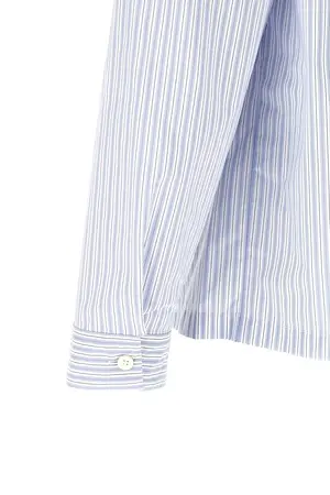 Prada Zip-up Striped Shirt - White