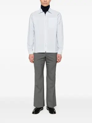Prada Zip-up Striped Shirt - White