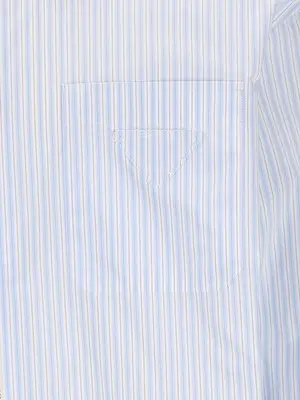 Prada Zip-up Striped Shirt - White