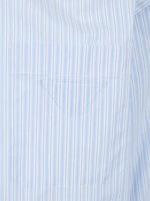 Prada Zip-up Striped Shirt - White