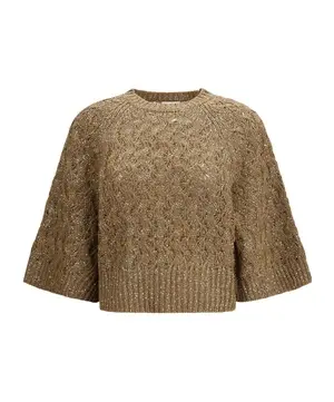 Brunello Cucinelli Open-stitch Sweater - Brown