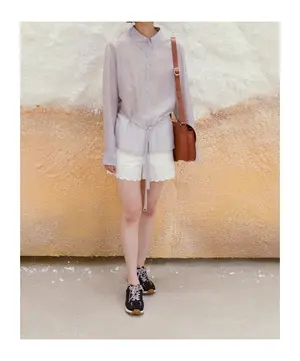 LOW CLASSIC Long Sleeve Shirt With Waist Tie