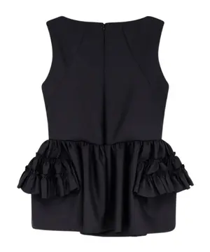 Dries Van Noten Casey Ruffled Peplum Top - Black