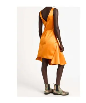 J.W.ANDERSON Sleeveless V-neck Dress With Curved Pleated Skirt
