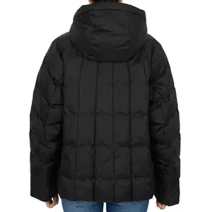Max Mara Down Quilted Hooded Long Sleeve Coat - Black
