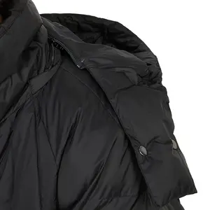 Max Mara Down Quilted Hooded Long Sleeve Coat - Black