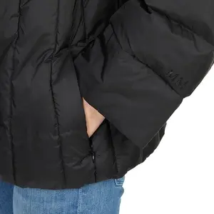 Max Mara Down Quilted Hooded Long Sleeve Coat - Black