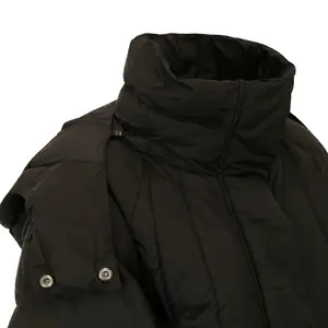 Max Mara Down Quilted Hooded Long Sleeve Coat - Black