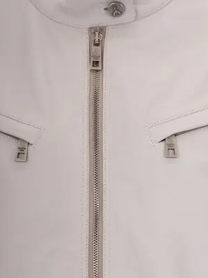 Patrizia Pepe Zip-up Biker Jacket - White