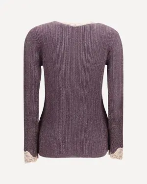 Valentino Garavani V-neck Lace Detailed Cardigan