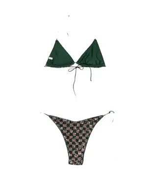 Oseree Lace-up Bikini Set With Sequin Embellishment