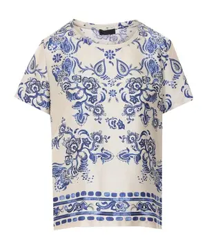 Liu Jo Printed Crewneck Short-sleeve Top - Multicolor