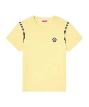 Kenzo Cotton T-shirt With Embroidered Boke Flower 2.0 Branding - Vanilla